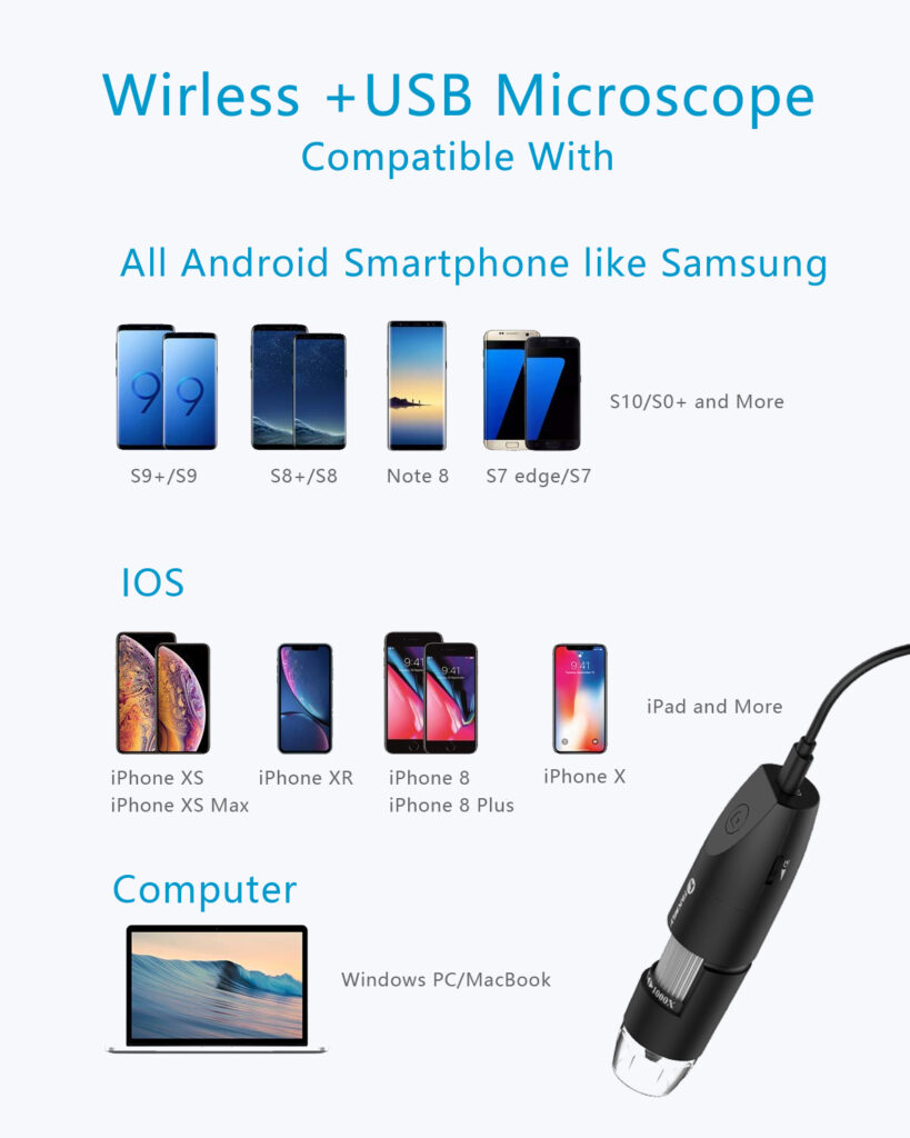 Wireless Digital Microscope Handheld USB HD Inspection Camera with ...