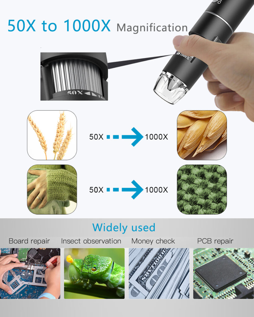 Wireless Digital Microscope Handheld USB HD Inspection Camera with ...